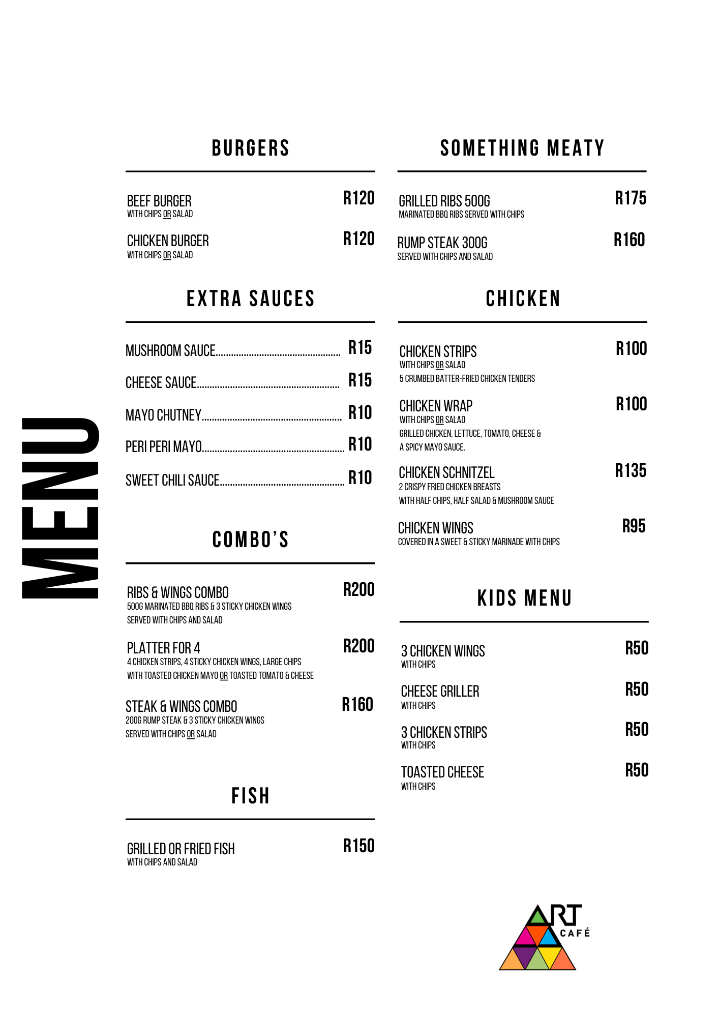 Menu – Art Café